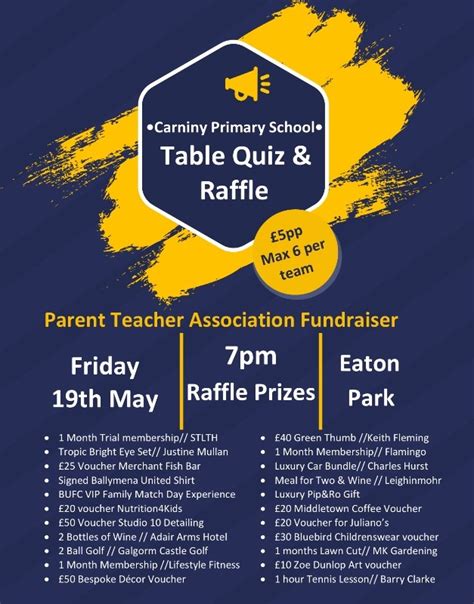 Pta Table Quiz 19th May