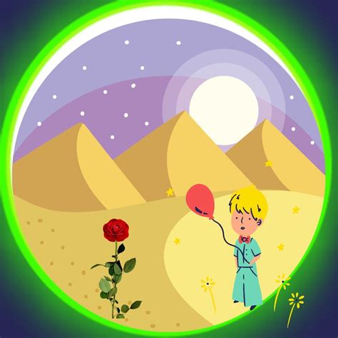 어린왕자와 장미 디지털 아트 장미