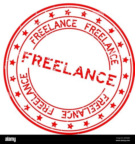Grunge Red Freelance Word Round Rubber Seal Stamp On White Background