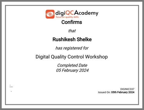 Rushikesh Shelke On Linkedin Completed Digiqc Academys Digital