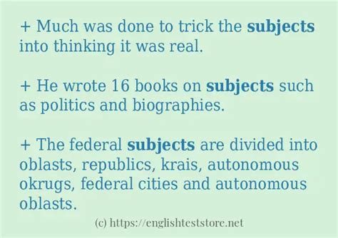 Subjects Use In Sentences EnglishTestStore Blog