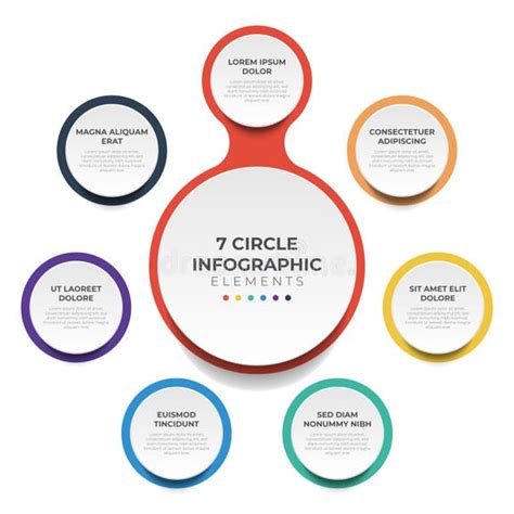 Circular Layout Diagram With 7 Points Of Steps Sequence Colorful Circle Infographic Element