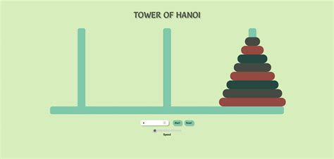 Github Pypranavtowerofhanoi Tower Of Hanoi Visualization Webpage Made Using Animejs
