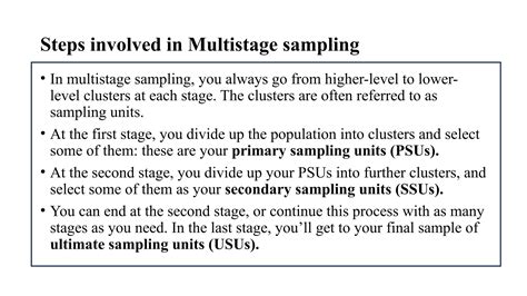 Multistage Sampling Statistics Basic Sampling Techniques Pptx