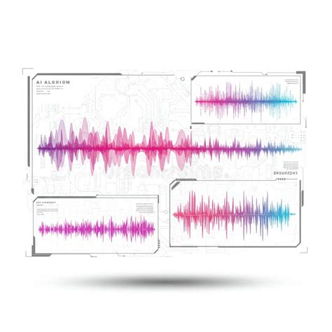 Uturistic Digital Interface Showcasing Colorful Waveforms In Purple Pink And Blue Stock