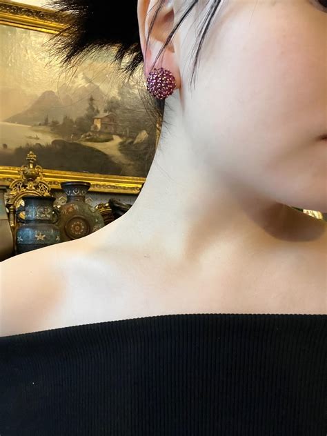 18k Gold Ruby Ball Earring For Sale At 1stdibs