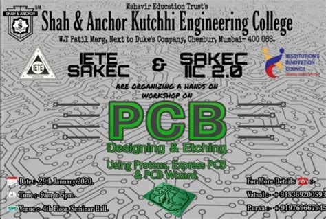 Workshop On Pcb Designing Sakec Shah And Anchor Kutchhi Engineering College