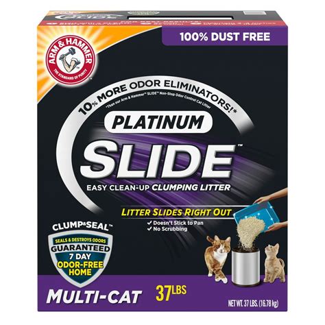 Arm And Hammer Platinum Slide Easy Clean Clumping Litter Multi Cat 37