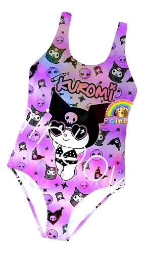 Traje De Baño Para Niñas Trajes De Baño De Kuromi Violeta 2 Mercadolibre