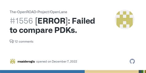 Error Failed To Compare Pdks · Issue 1556 · The Openroad Project
