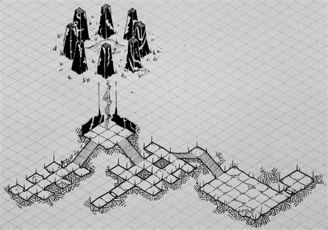 hand drawn dungeon map