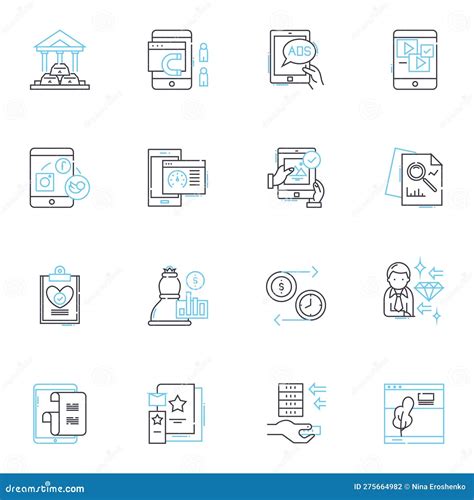 Information Highway Linear Icons Set Accessibility Bandwidth Collaboration Connectivity