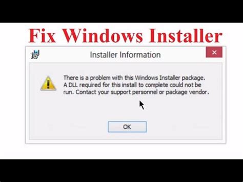 How To Fix There Is A Problem With Windows Installer Package YouTube