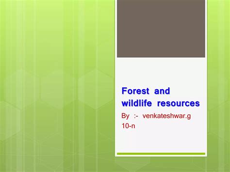 Forest And Wildlife 10 Ppt Pptx