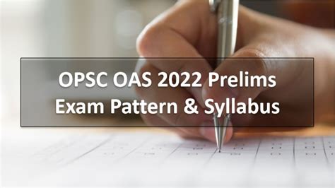 Opsc Oas 2022 Prelims Exam Pattern And Syllabus Download Official