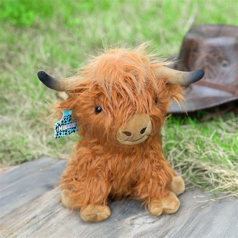 Personalized Highland Cow Stuffed Animal Cow Plush Toy With Custom Ear