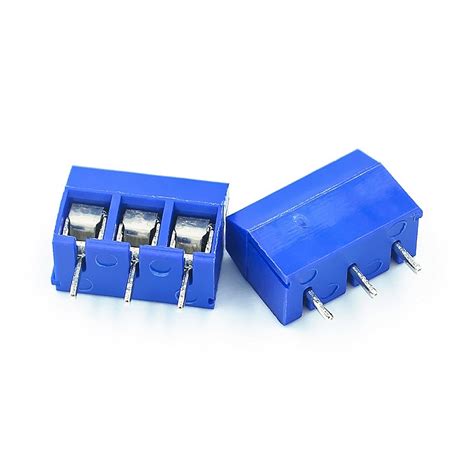 Pin Mm Pitch Plug In Screw Terminal Block Connector Blue