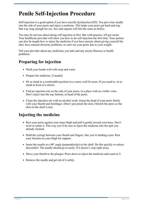 Text Penile Self Injection Procedure HealthClips Online