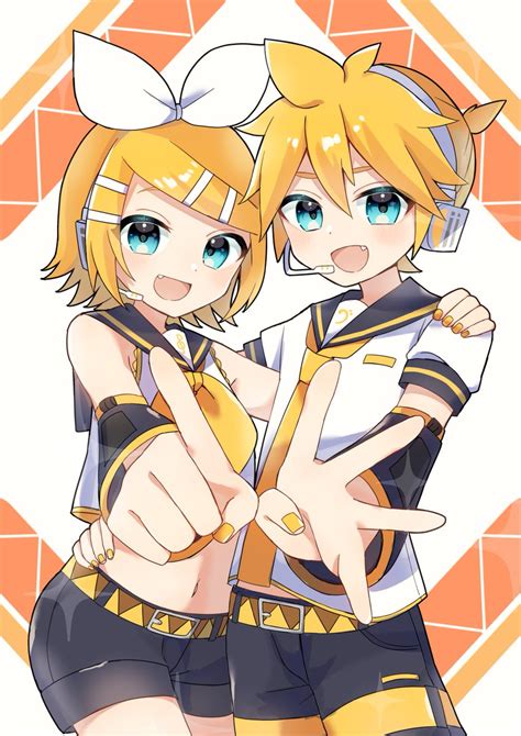 鏡音レン 鏡音リン 「ギリギリになっちゃったけど鏡音14おめでとう だいすき 鏡音生」あきかん さばこ🐟のイラスト