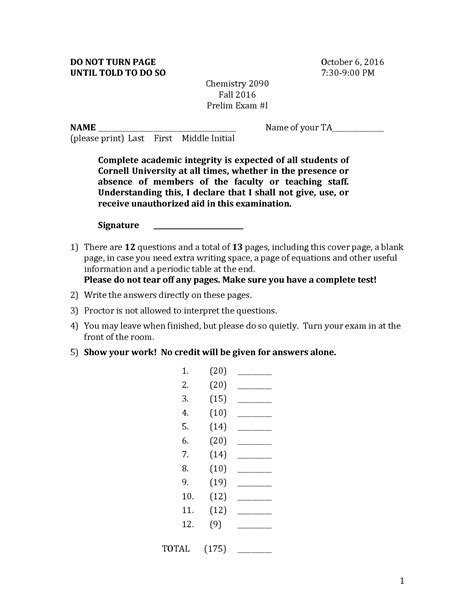 SOLUTION Chem Prelim Fall Clk Pdf Studypool