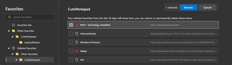 Microsoft Edge에서 실수로 삭제한 즐겨찾기 및 북마크를 복구하는 방법 All Things N