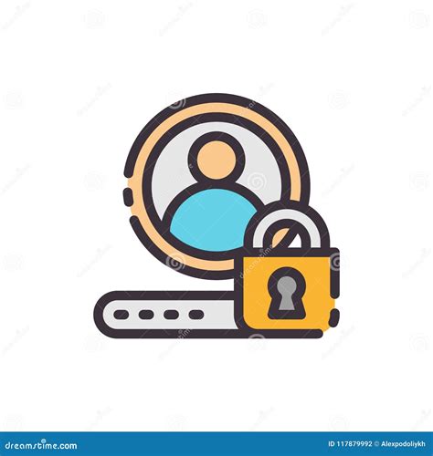 Access User Account Vector Color Icon Stock Vector Illustration Of Concept Padlock 117879992