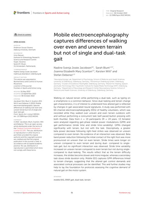 pdf mobile electroencephalography captures differences of walking