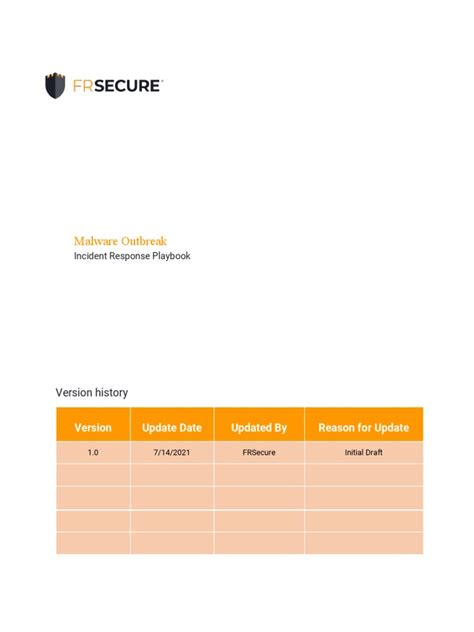 Malware Outbreak Response Playbook Pdf Malware Outbreak Response Playbook Pdf