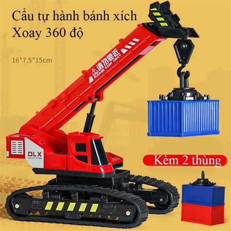 Kavy Self Propelled Crane Model Toy With Crawler And 2 Containers Shopee Singapore