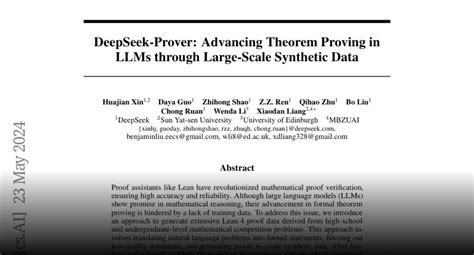 2024 Best Ai Paper Deepseek Prover Advancing Theorem Proving In Llms Through Large Scale