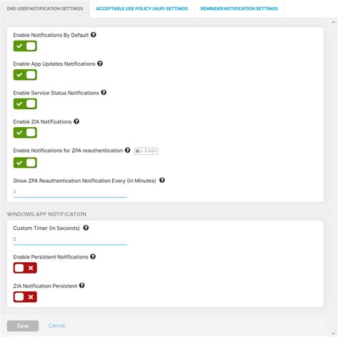 Zscaler Client Connectorのエンド ユーザー通知の構成 Zscaler