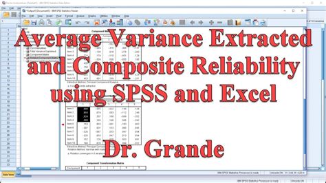 Average Variance Extracted And Composite Reliability After Factor Analysis Using Spss And Excel