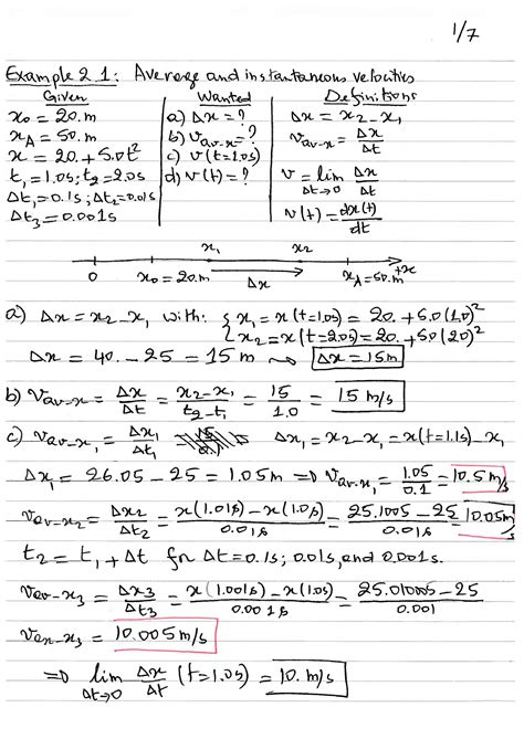 Classwork Chapter 2 PHYS 191 Course Work Practice Materials And