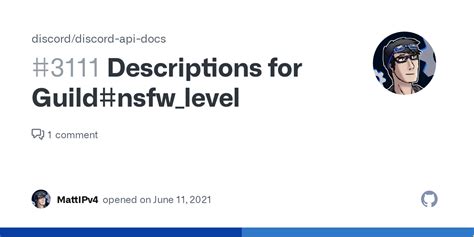 Descriptions For Guildnsfwlevel · Issue 3111 · Discorddiscord Api