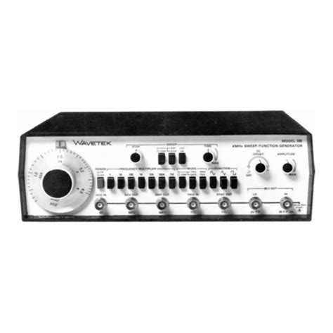 Wavetek 188 Instruction Manual Pdf Download Manualslib