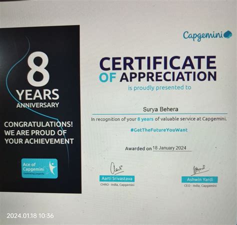 Surya Behera On Linkedin Being Capgemini