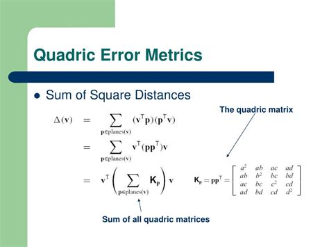 Ppt Surface Simplification Using Quadric Error Metrics Powerpoint