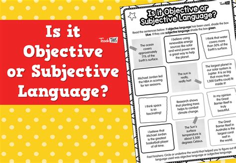 Is It Objective Or Subjective Language Teacher Resources And