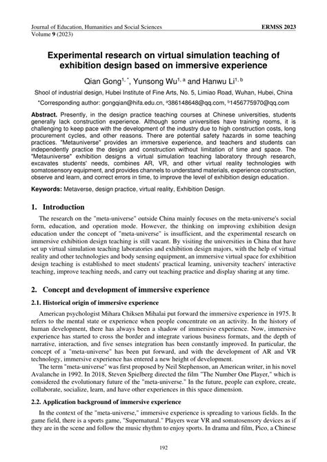 Pdf Experimental Research On Virtual Simulation Teaching Of Exhibition Design Based On