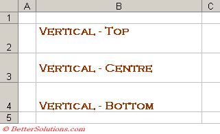 Excel Formatting Alignment