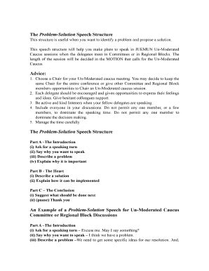 Fillable Online The Problem Solution Speech Structure Fax Email Print PdfFiller