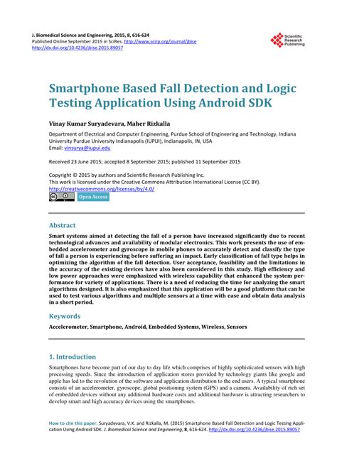 Pdf Smartphone Based Fall Detection And Logic Testing Application Using Android Sdk