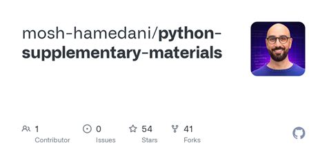 Pull Requests · Mosh Hamedanipython Supplementary Materials · Github