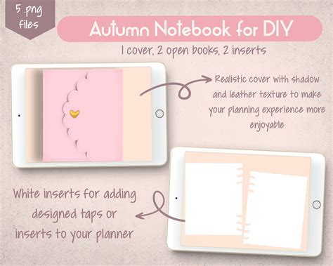 Soft Pink Digital Pocket Ring Notebook For DIY Digital Planner Etsy