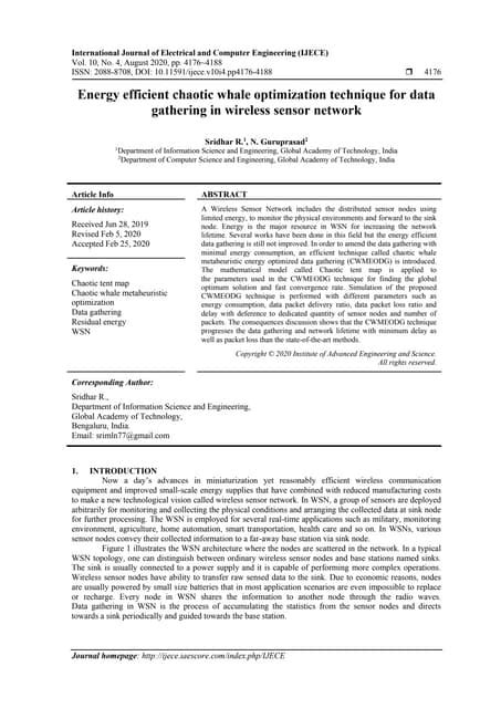 Energy Efficient Chaotic Whale Optimization Technique For Data