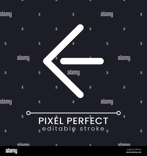 Move Back Pixel Perfect White Linear Ui Icon For Dark Theme Stock