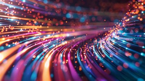Glowing Data Streams In Vibrant Digital Landscape Depicting Cyberspace