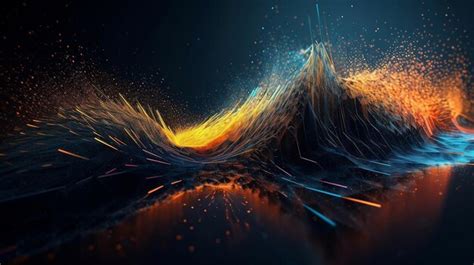 Premium Ai Image Network Line Of Connecting Stream With Wave Of Particles Representing