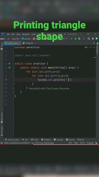 Printing Triangle Shapejava Basic Program Shorts Java Shortvideo