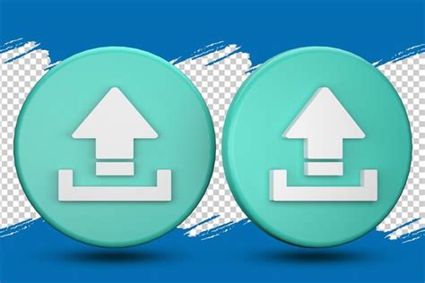 Premium Psd Upload Icon 3d Render For Online Web File Upload And Sending